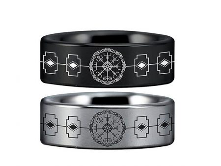 Infinity Viking Wedding Band Made of Molten Sterling Silver - Viking Front